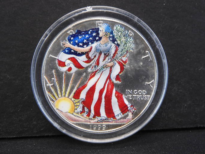 1999 Colorized American Silver Eagle One Oz. Fine