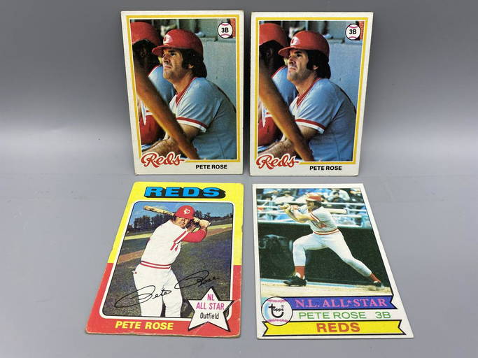 1975, 1978, & 1979 Pete Rose Cards #320, 20, & #650