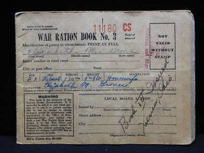 World War Two Ration Book