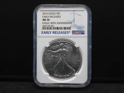 2016 30th Anniversary Silver Eagle Ngc Ms 70 Early Releases