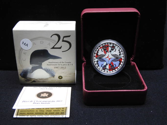 2012 Canada $1 Â€œtwo Loons.â€ One Ounce Colored