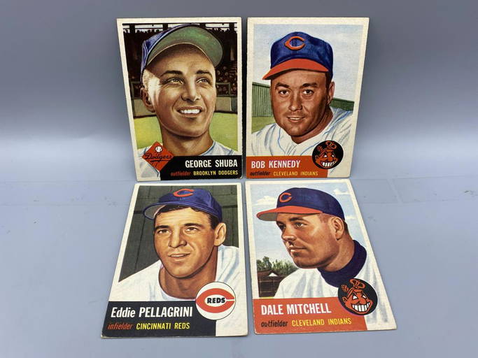 1953 Topps George Shuba #34, Bob Kennedy #33, Eddie Pellagrini #28 ...
