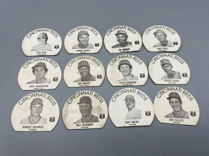 1976 Icee Lids Cincinnati Reds Complete Set Pete Rose, Johnny Bench ...