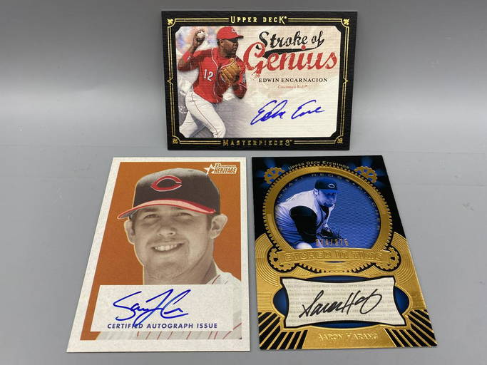 Cincinnati Reds Assorted Auto Cards Edwin Encarnacion, Sam Lecure ...