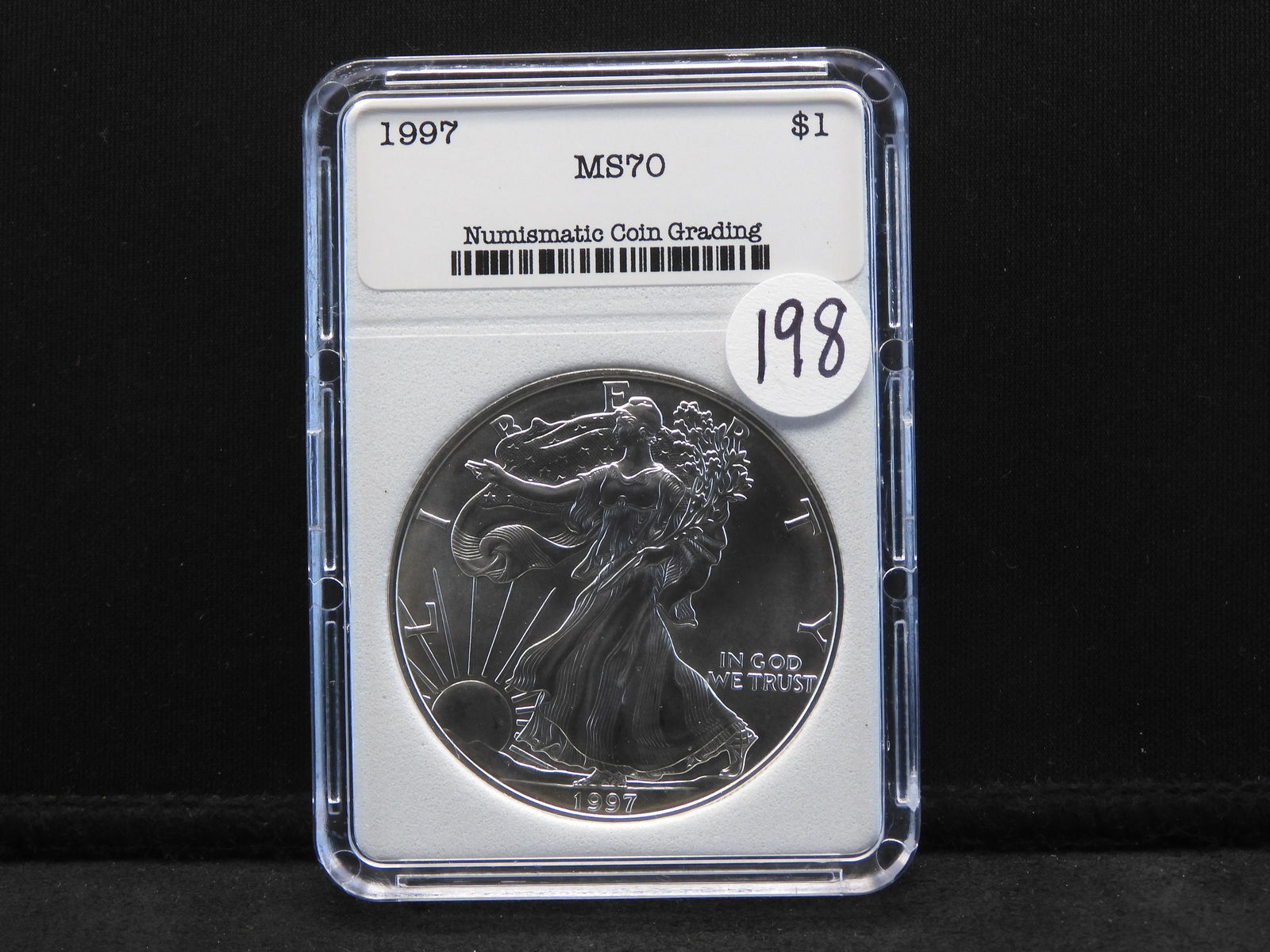 1997 Ncg Ms70 American Silver Eagle Perfect Grade