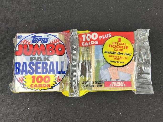 1987 Topps Baseball Sealed Jumbo Pak Roger Clemens On Front Of Pack ...