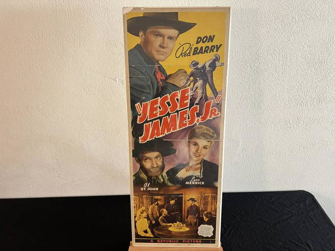 1942 Jesse James Jr. Original Insert 14" X 36" Movie Poster Don "red ...