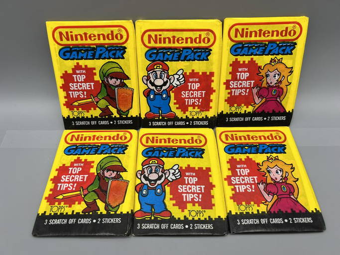 Lot of (6) Assorted 1989 Topps Nintendo Gamepack Unopened Wax Packs - 2 ...
