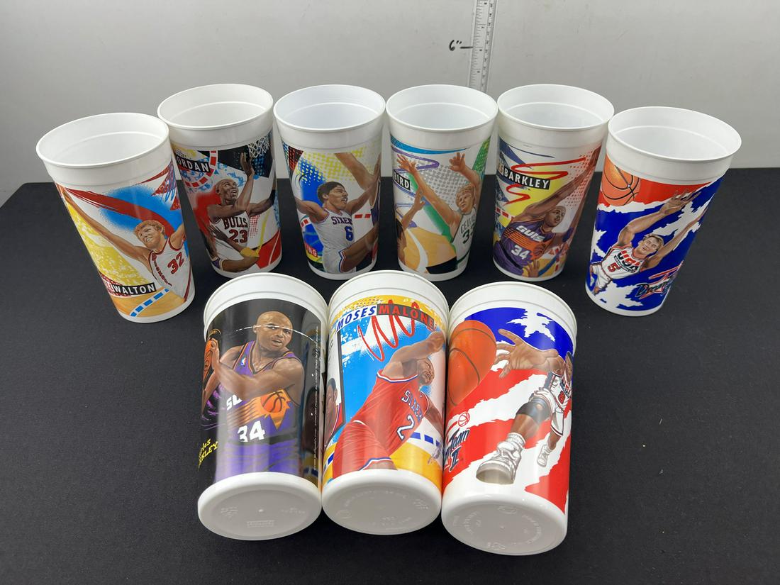 Lot Of (9) Assorted Nba Star Player Plastic Cups Michael Jordan, Julius ...