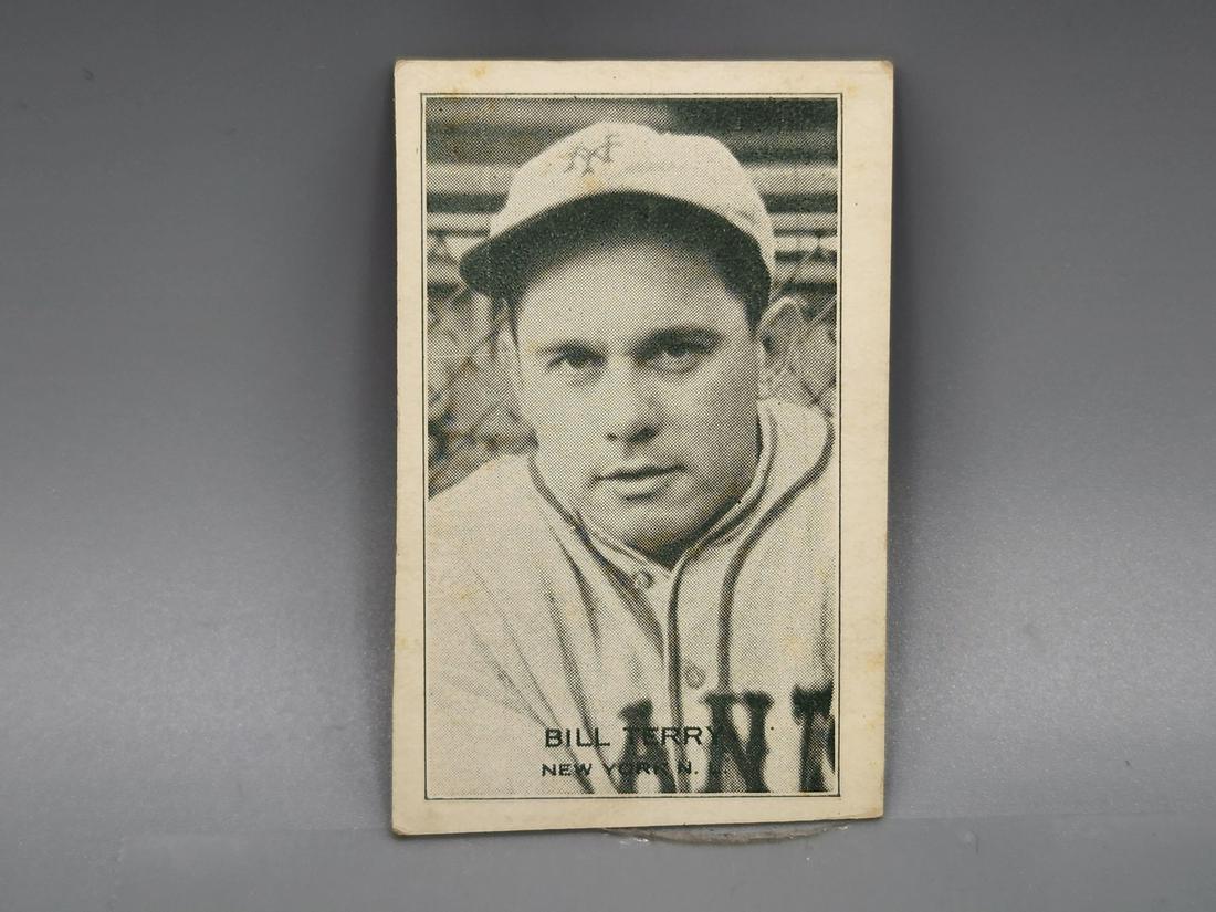 1920 30's Exhibit Bill Terry 4 On 1 Hand Cut Solo Panel Hof