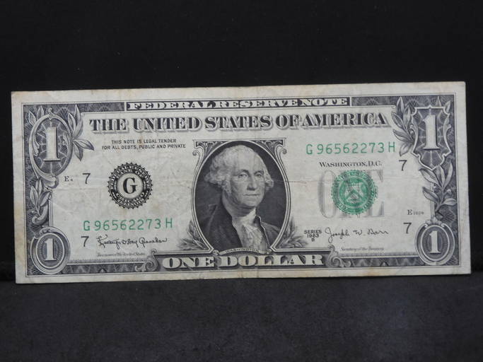 Joseph W. Barr Signature Series 1963 B U.s. $1.00 Federal Reserve Note ...