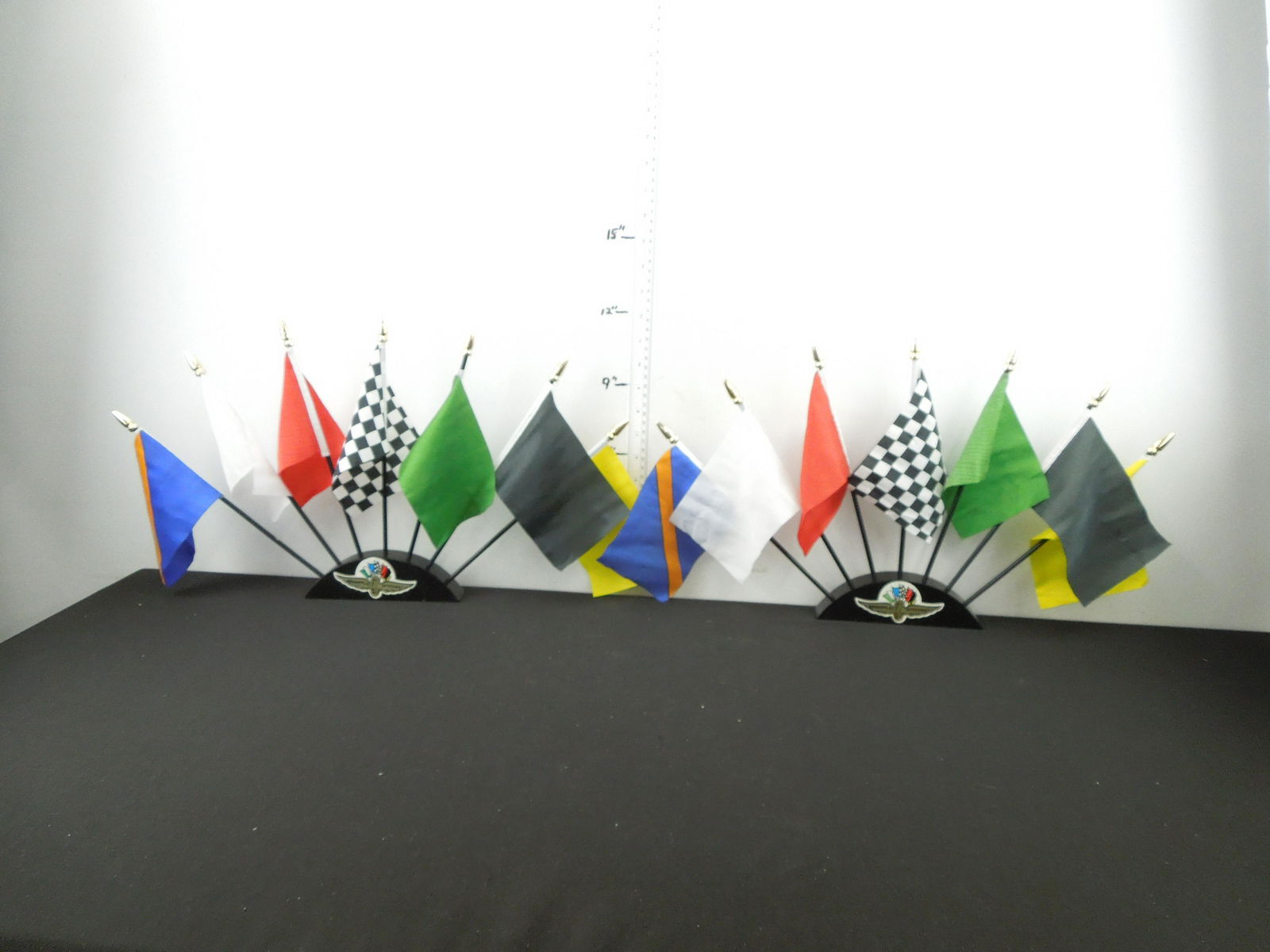 Two Sets of Indianapolis Motor Speedway Miniature Racing Flags with ...