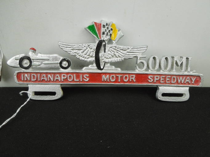 Reproduction Indianapolis Motor Speedway License Plate Topper, Unknown ...