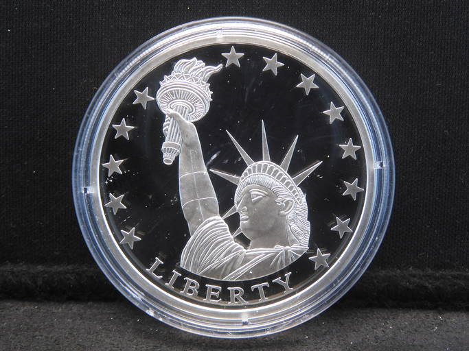 History Of America Silver Round Lady Liberty