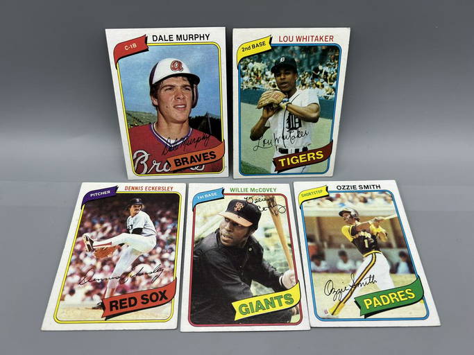1980 Topps Baseball Card Star Lot (5) Ozzie Smith 2nd Year Card