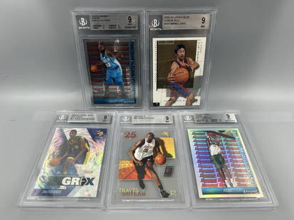 Lot Of (3) Assorted Beckett Graded Basketball Jersey Cards Sean May & Kwame Brown