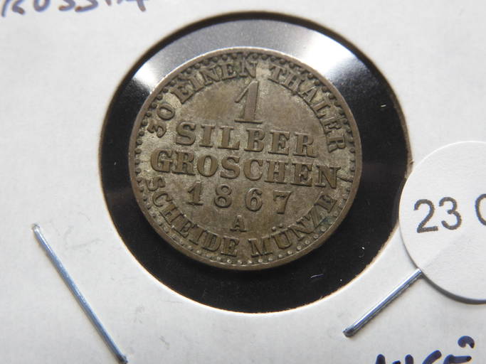 1867 A Prussia Silver Groschen. Nice Grade.