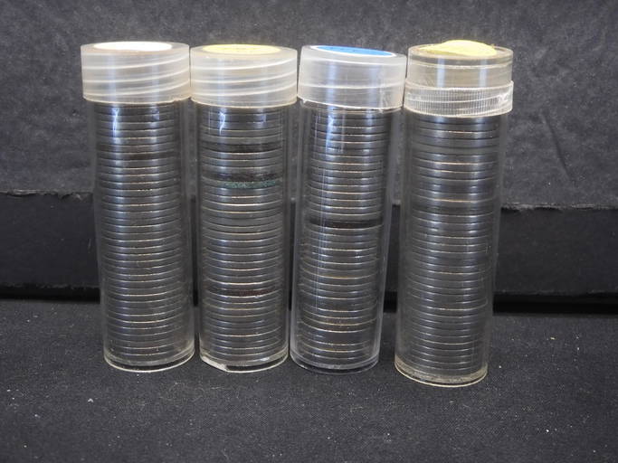 Four Tubes Of Jefferson Nickels 1940's Dates 160 Coins