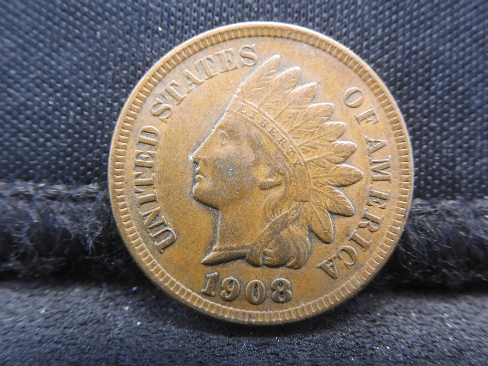 1908 Indian Head Penny Full Liberty! Four Diamonds!