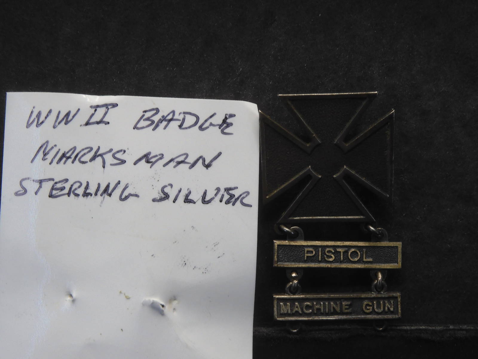 Sterling Silver Ww2 Army-marksmanship Badge Auction