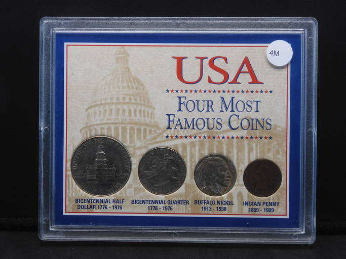 Four Most Famous Usa Coin Collection With Certificate Of Authenticity.