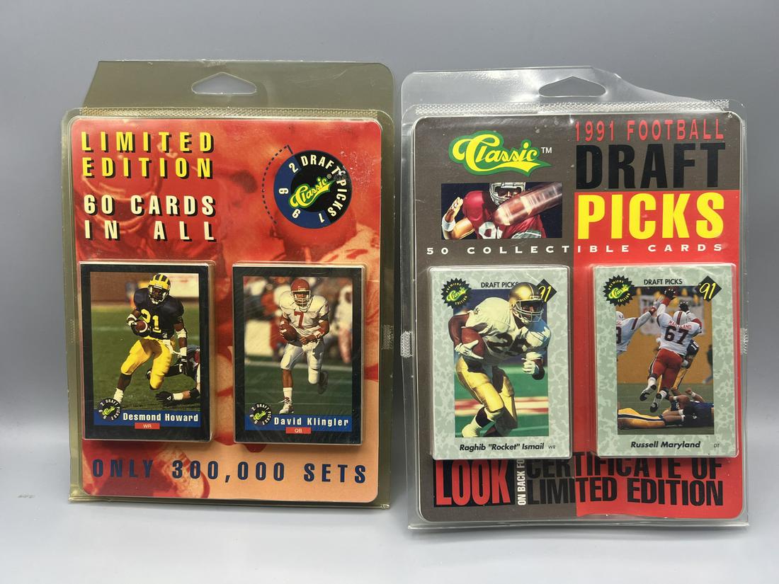 1990 & 1991 Classic Draft Picks Unopened Hanger Sets Brett Favre Rc