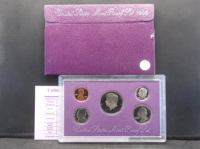 1990 S Five Coin Proof Set W/c.o.a.