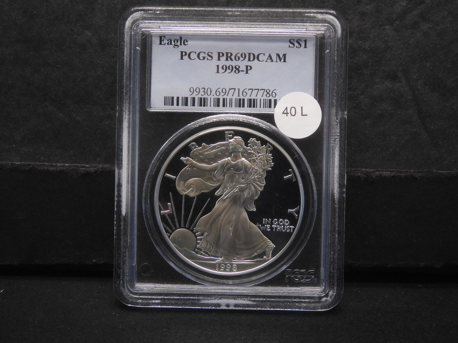 1998 P Silver Eagle Pcgs Graded Pr69dcam