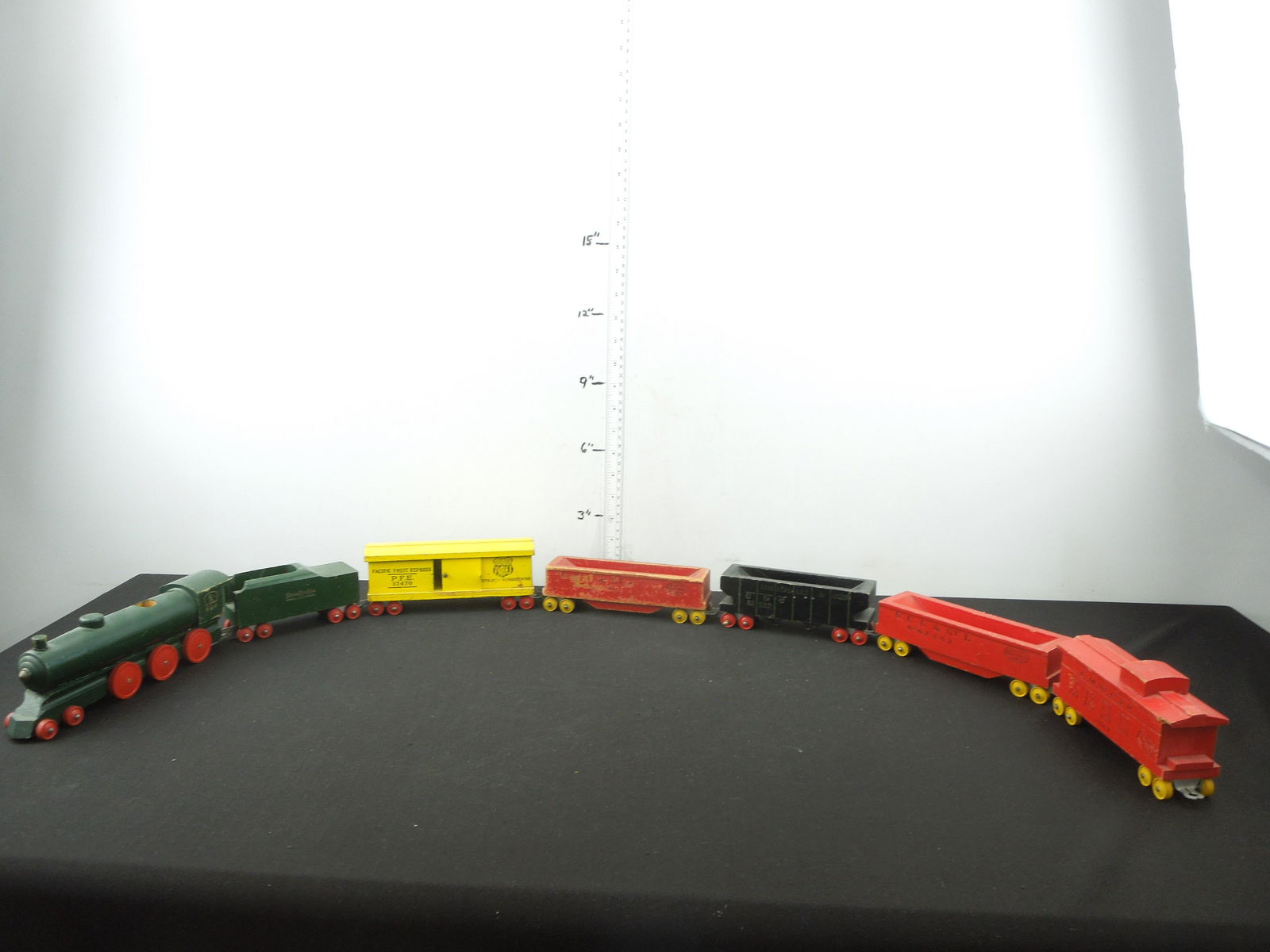 Strombecker Wood Train Cars Marked With Various Railroads