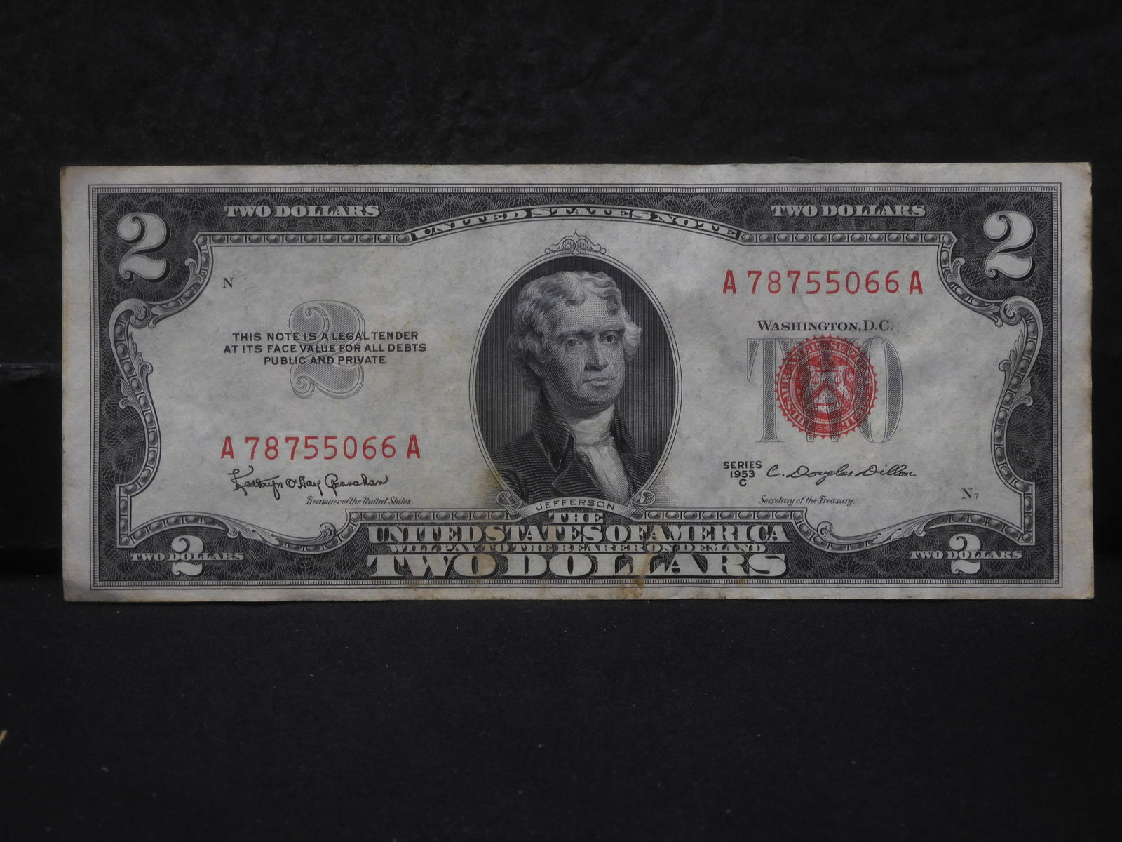 1953c $2 Red Seal Bank Note