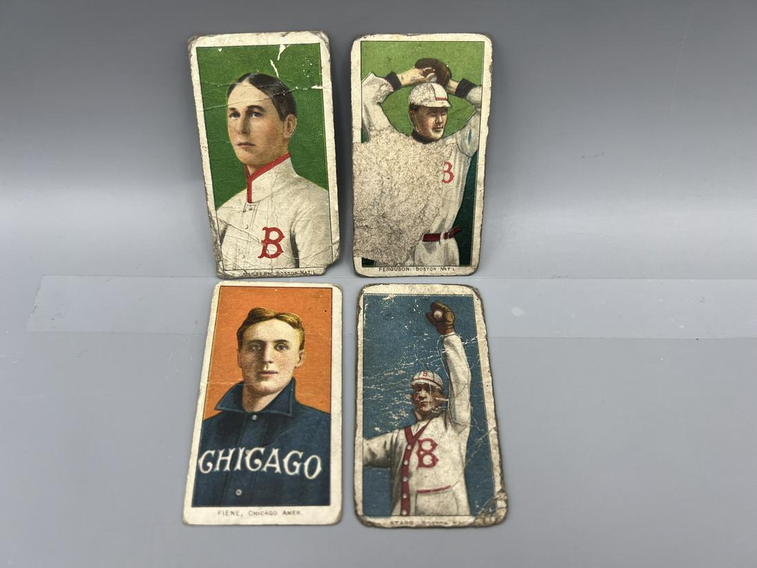 Lot Of (4) 1909-11 T206 Baseball Cards - Lou Fiene, Cecil Ferguson, Al ...