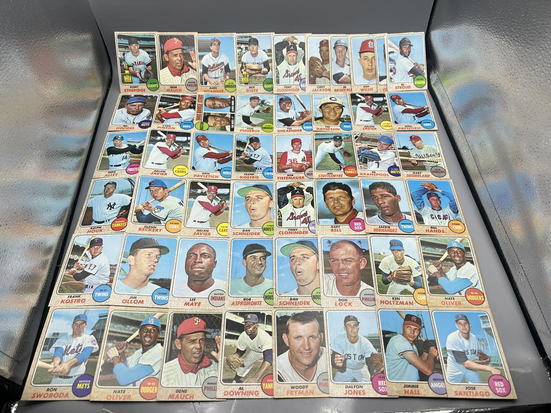 1968 Topps Baseball Card Lot (50) W/ Gil Hodges, Vada Pinson, Stars ...