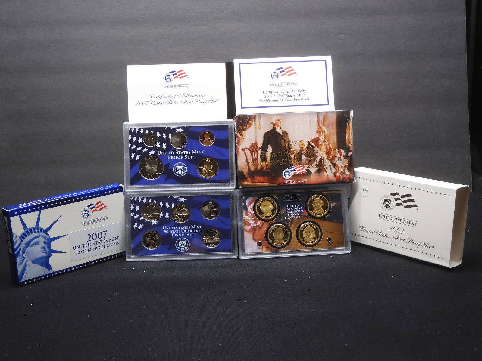 14 Coin 2007-s Clad Us Proof Set In Original Mint Box. Regular Coins ...