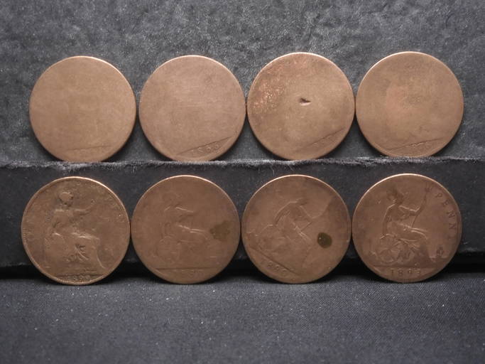 9 1860's 90's, Red, Great Britain Pennies