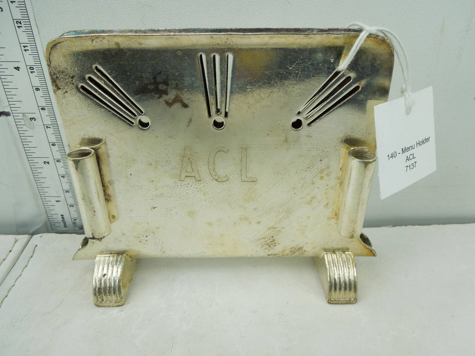 Acl International Silver Menu Holder Auction