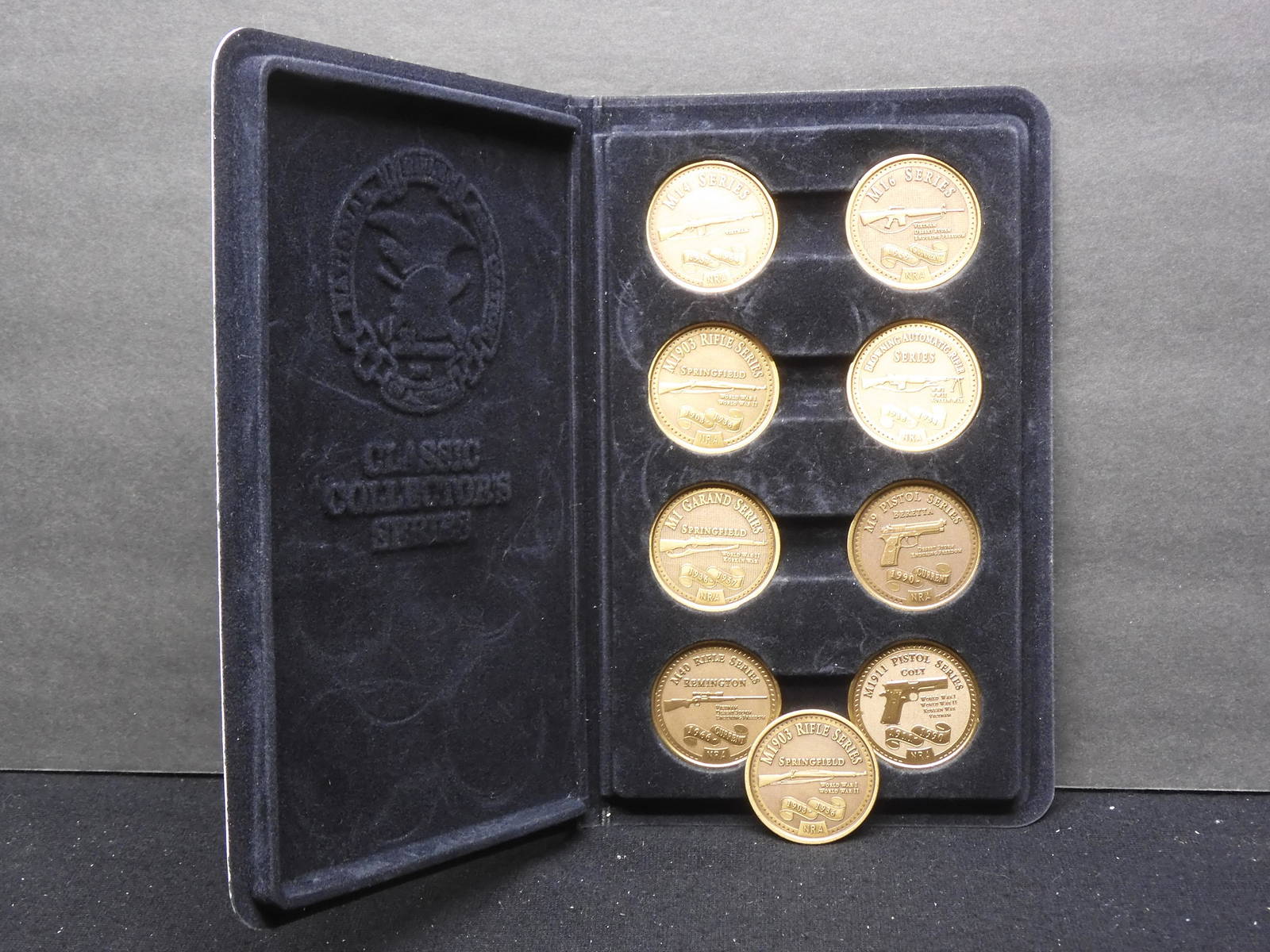 (9) Nra Classic Collector Series Medals Showing Rifles And Pistols Used ...
