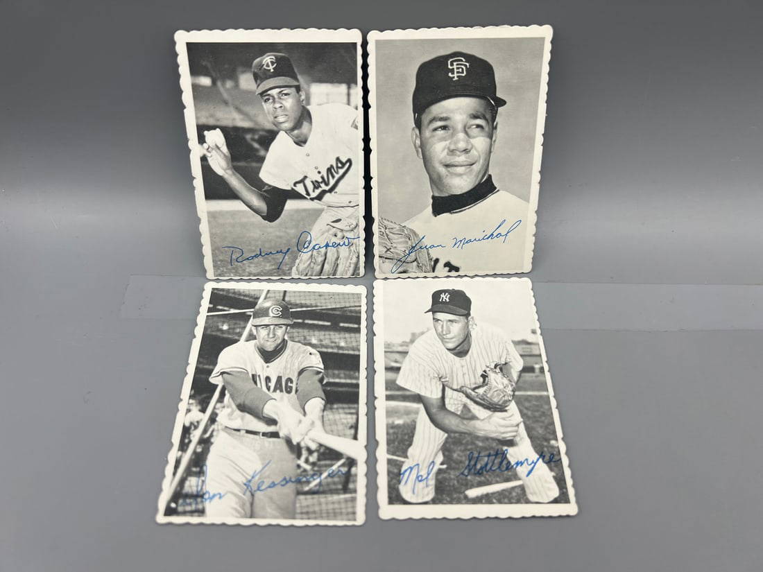 1969 Topps Deckle Edge Lot Of 4 With Rod Carew, Juan Marichal Auction