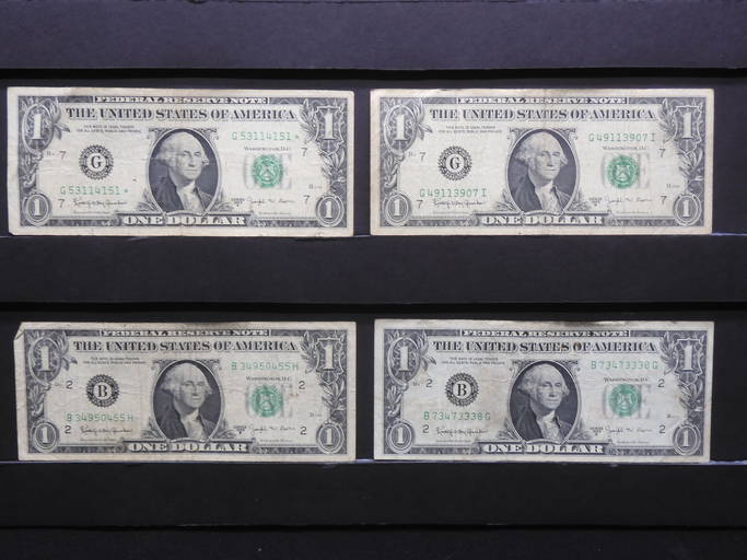Joseph W. Barr 4 Series 1963 B $1.00 Federal Reserve Notes