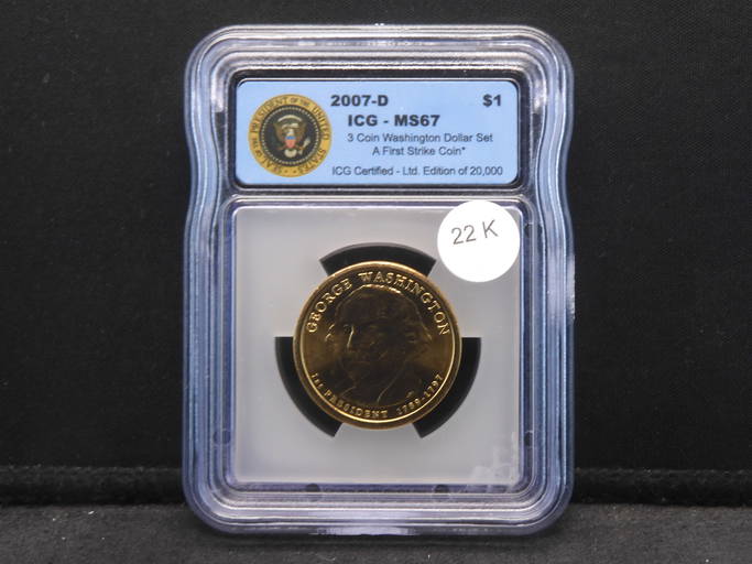 2007 D Icg Ms 67 George Washington Dollar