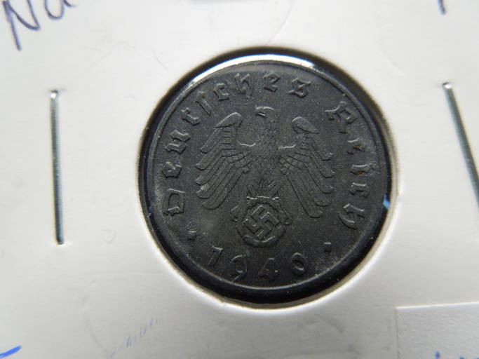 1940 German Deutsches Reich 5 Pfennig Coin With Historic Symbol