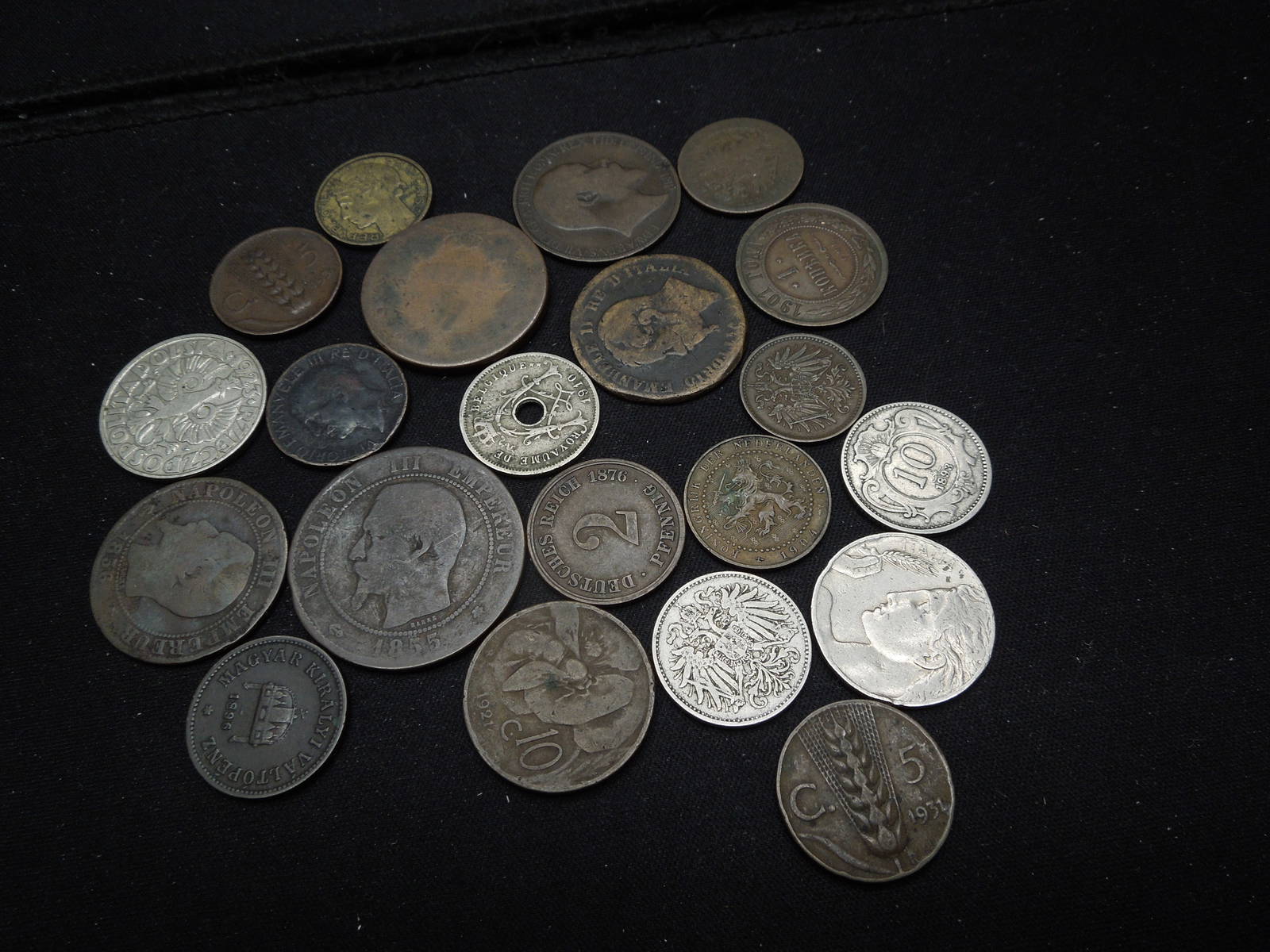 21 Old Foreign Coins Dates Range From 1855 To 1932 With 10 In The 1800 ...