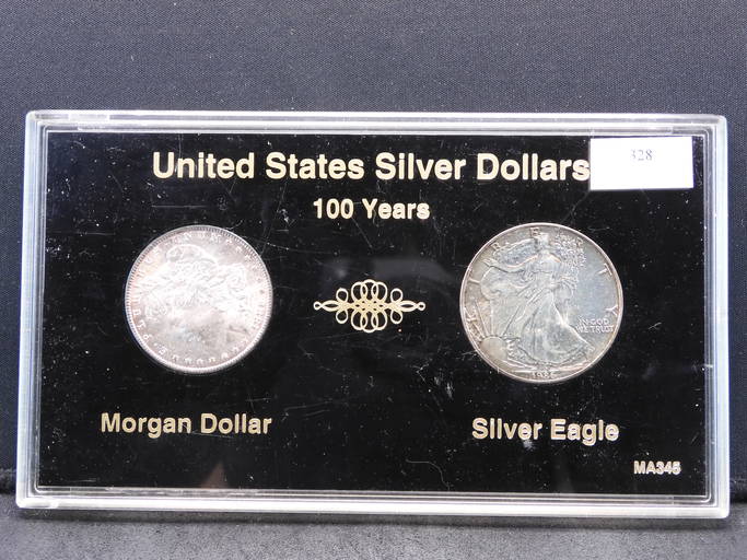 100 Years U.s. Silver Dollars Set Morgan & Silver Eagle