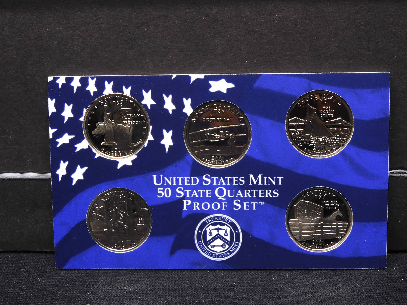 2001-s Proof Statehood Quarter Set - 5 Coins Auction