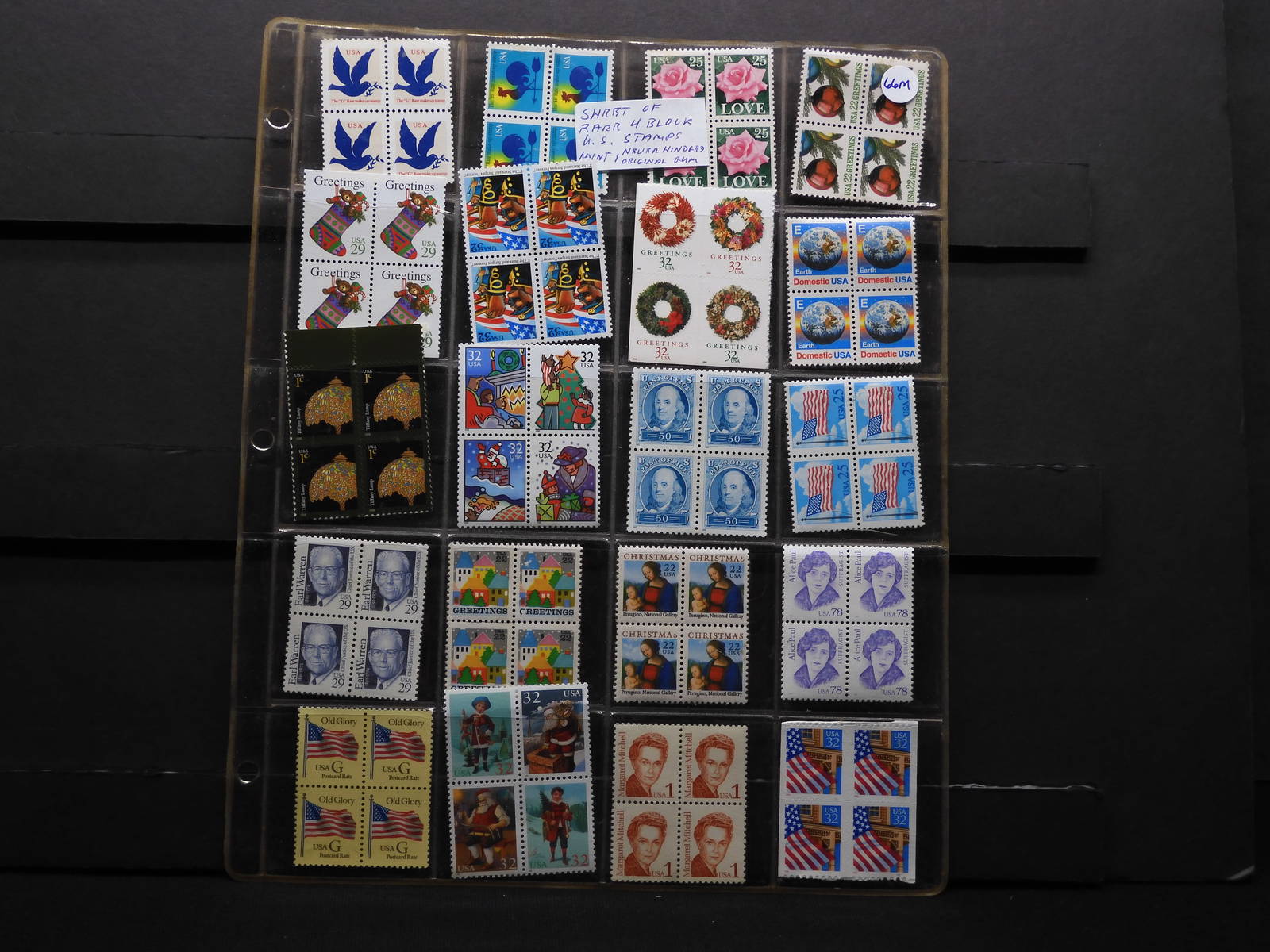 Sheet Of Rare U.s. Four Block Stamps Auction