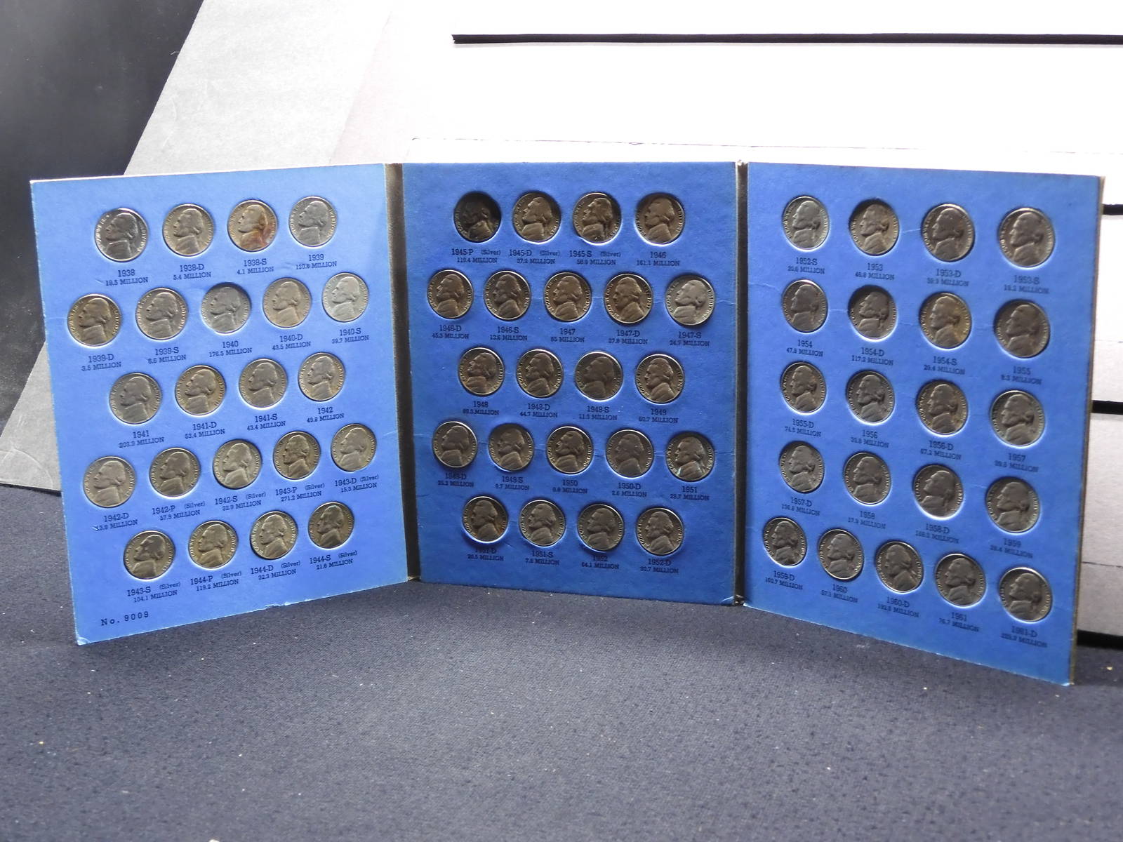 Complete Jefferson Nickel Collection From 1938-61-d. Circulated. Auction