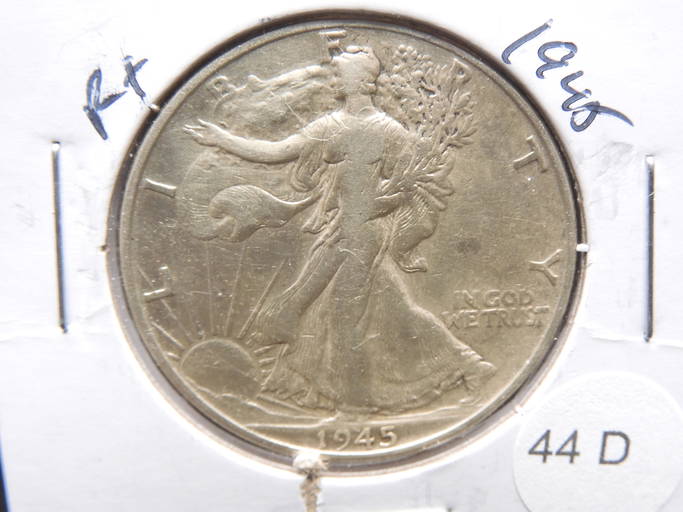 1945 Silver Walking Liberty Half Dollar Wwii Era!