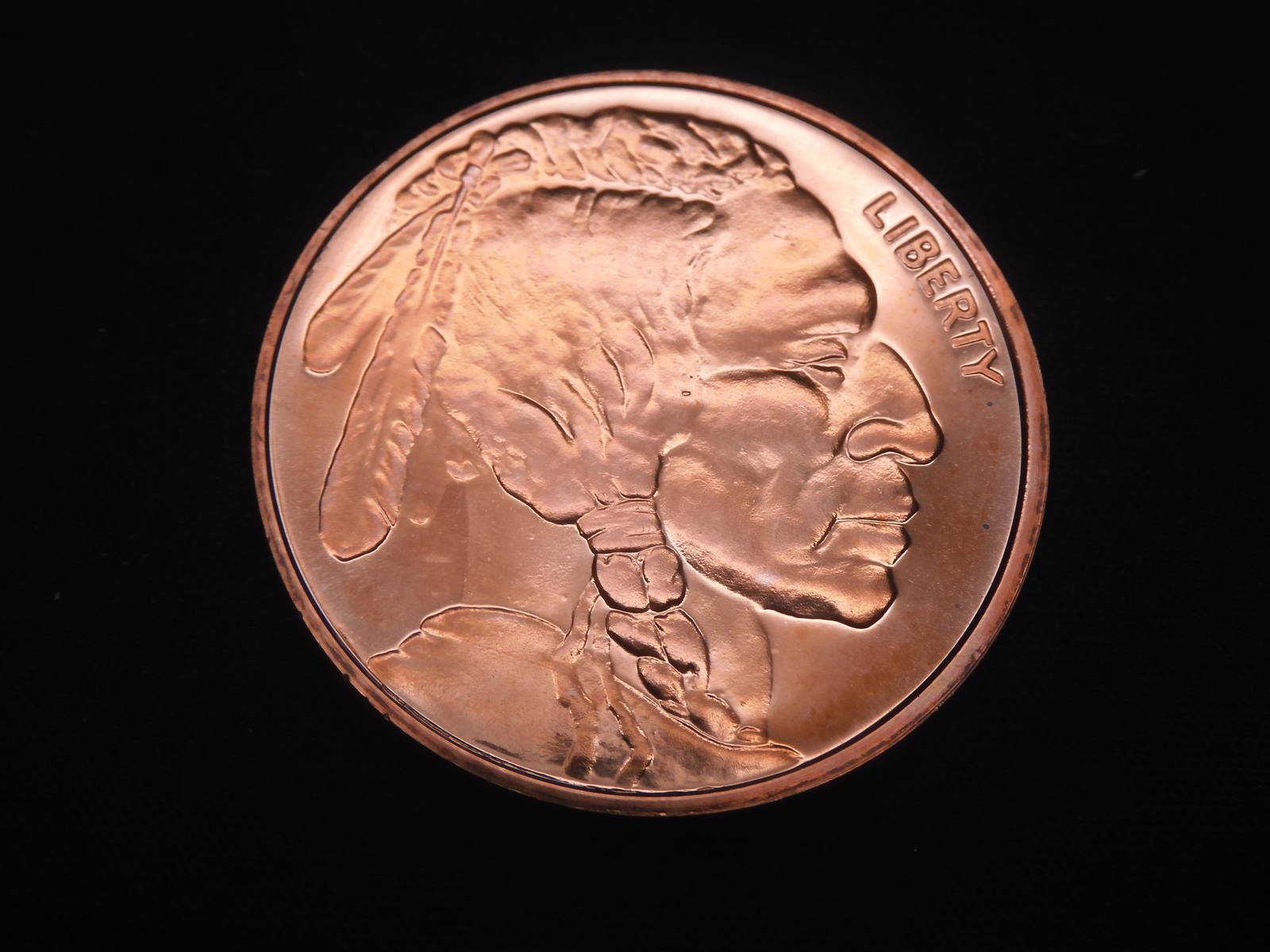 1 Oz. Indian Liberty Copper Coin - .999 Copper - Perfect Condition Auction