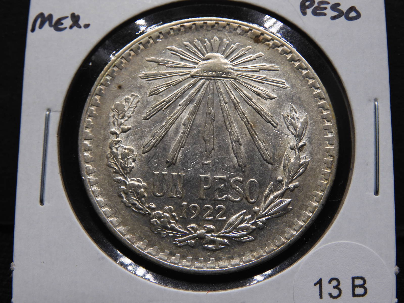 1922 Mexico Silver Peso. Auction
