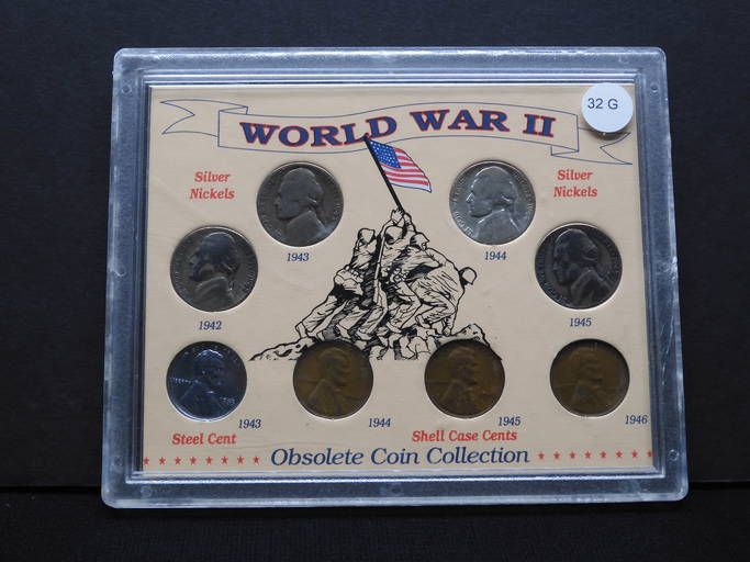 World War Ii Obsolete Coin Collection. Silver Nickels, Steel Cent ...