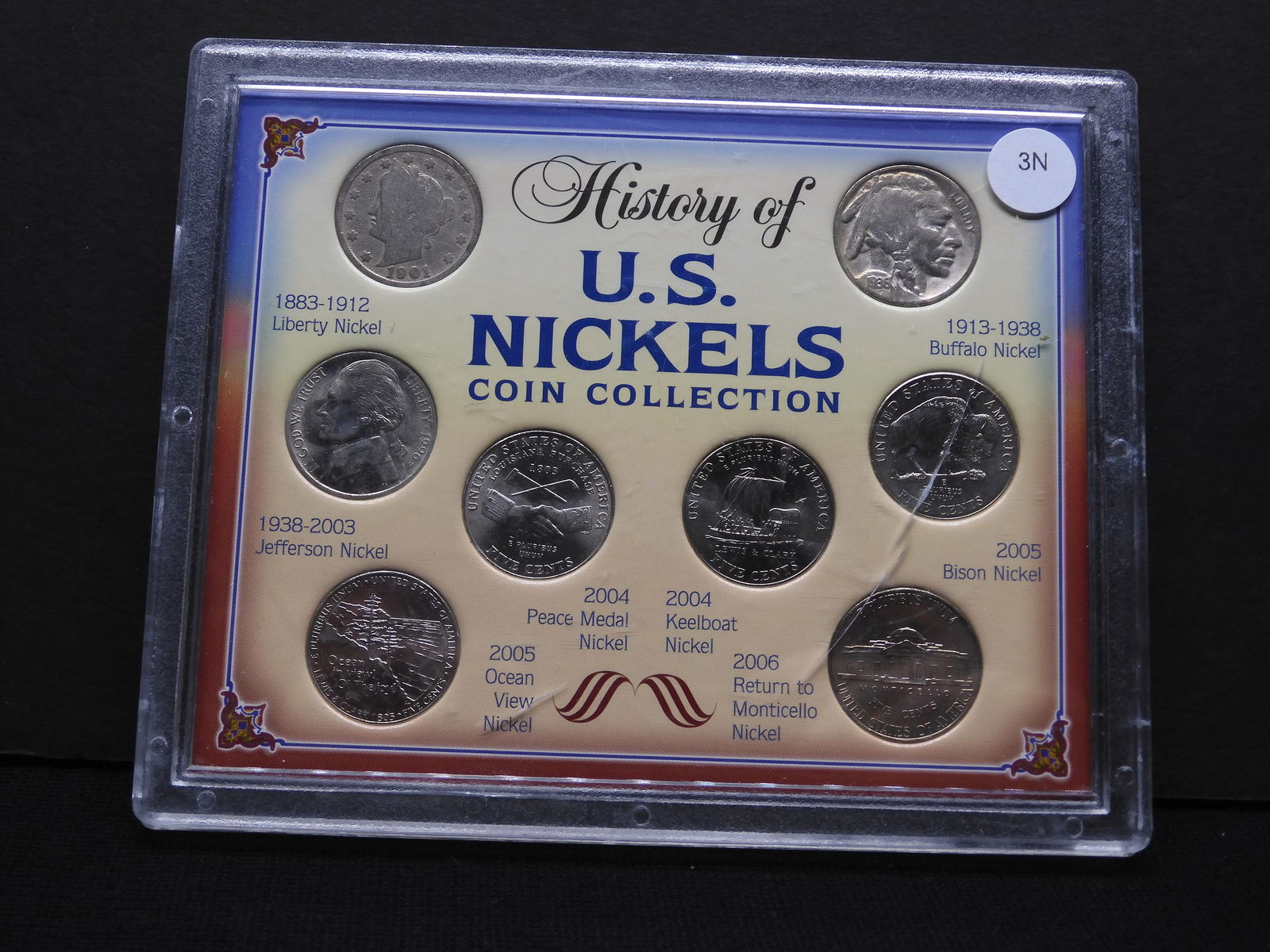 History Of U.s. Nickels Coin Collection With Certificate Of Authenticity.